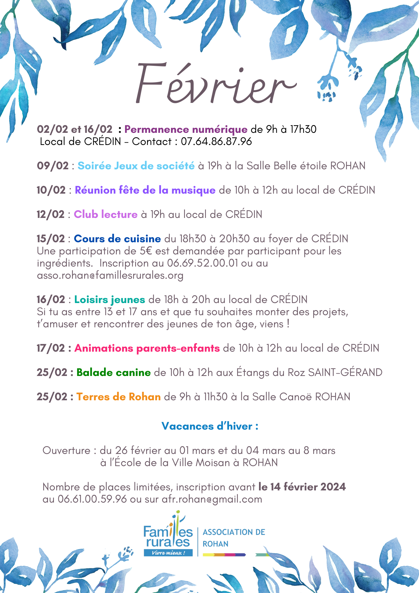 Programme de Février 2024